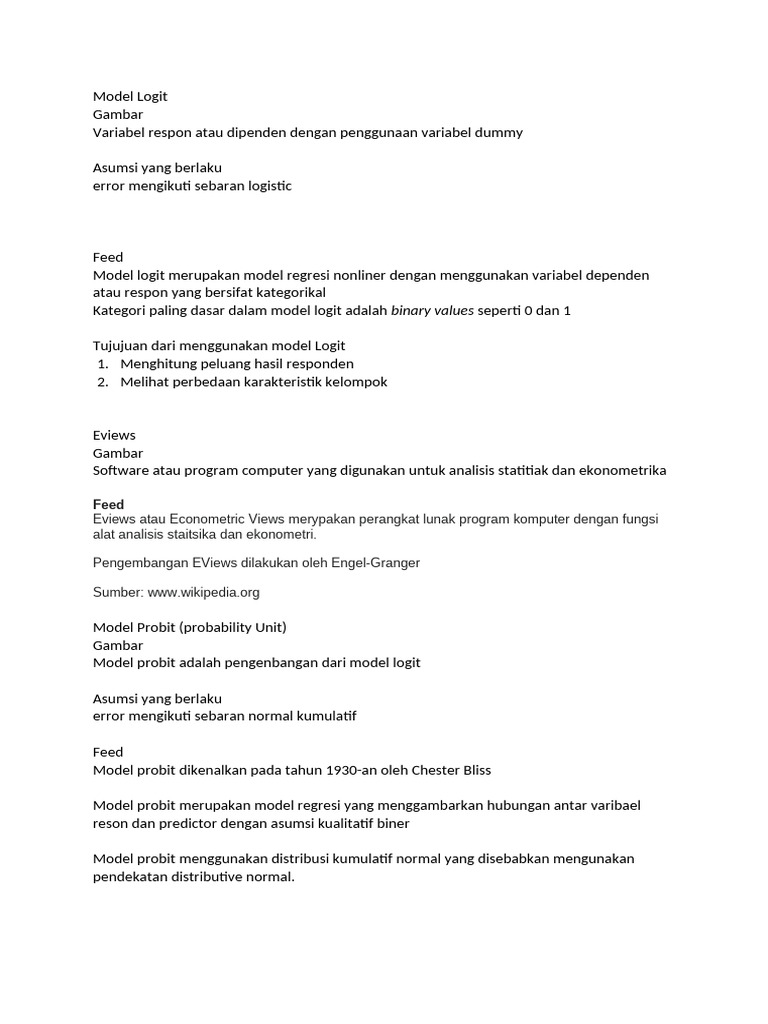 Model Logit dan Probit dalam Analisis Statistik | PDF