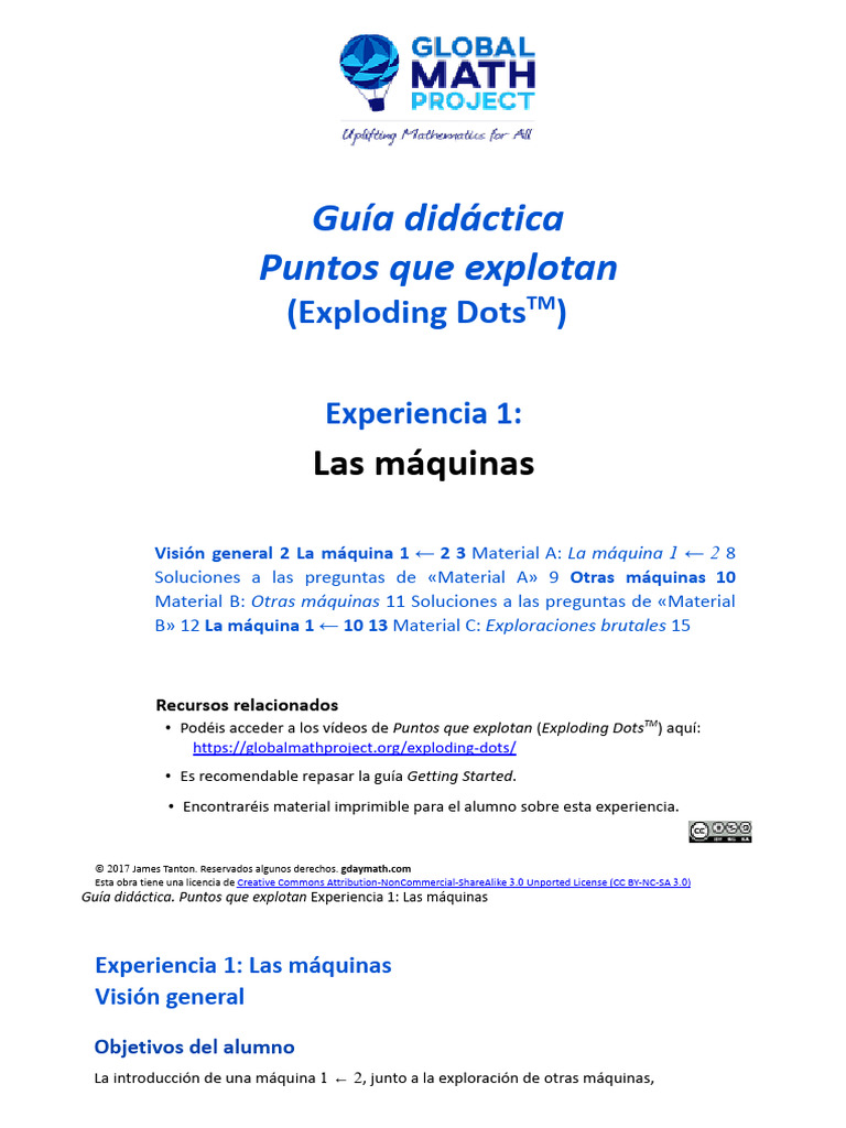 Guia-Didactica Exploding Dots 1 Es-1 | PDF | Creative Commons ...