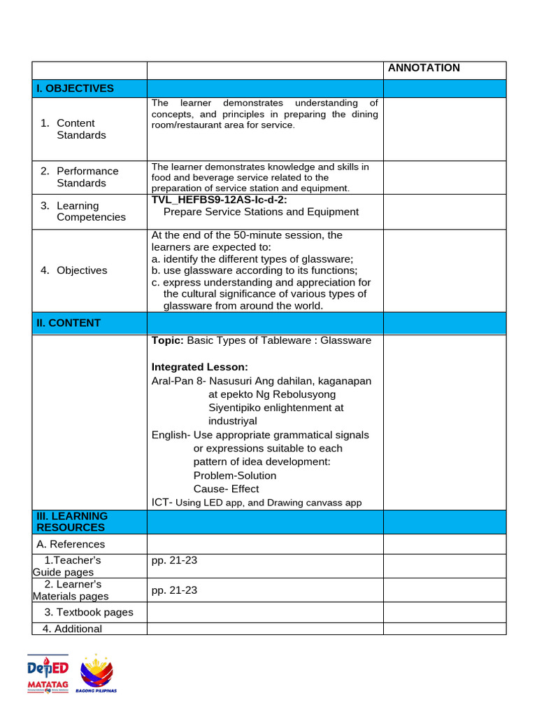 Lesson Plan - C.O. FBS 2025 | PDF | Learning | Educational Technology