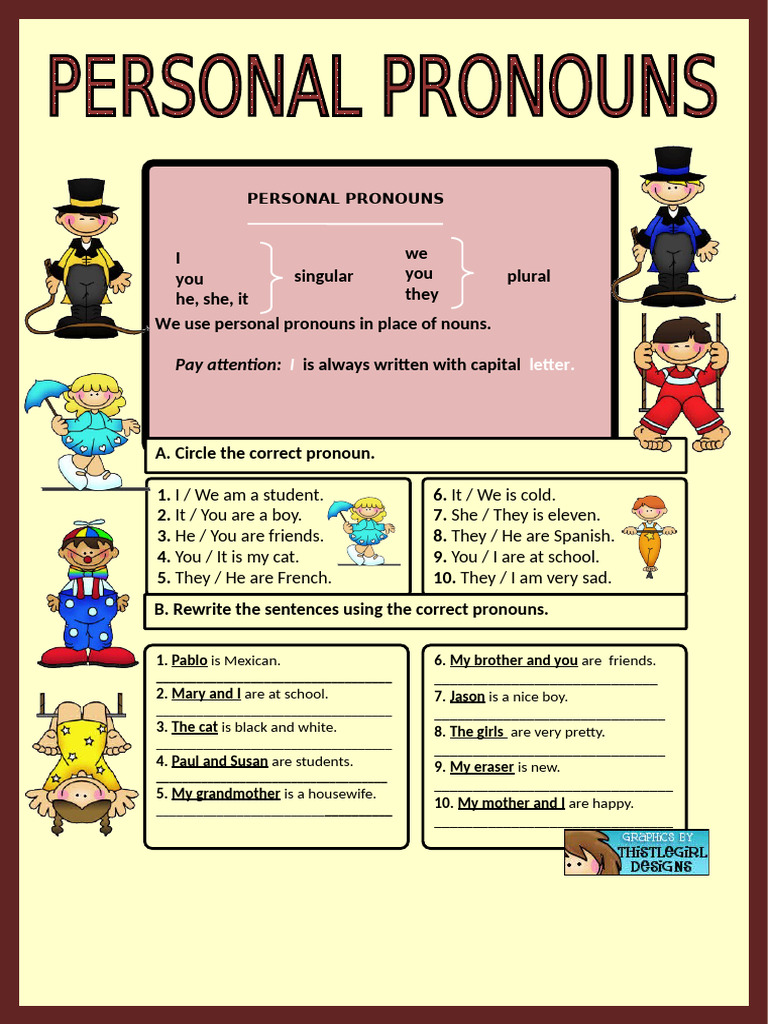 1ro Personal-Pronouns - 7 Practice-. | PDF
