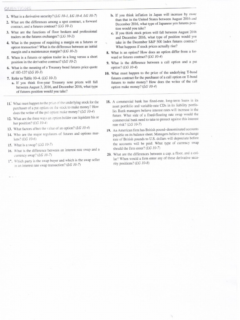 Chapter 10 Questions | PDF