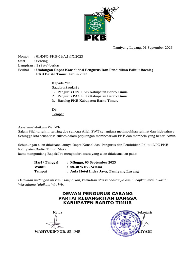Undangan PKB | PDF