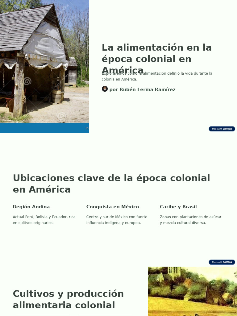 La Alimentacion en La Epoca Colonial en America | PDF | Colonización ...