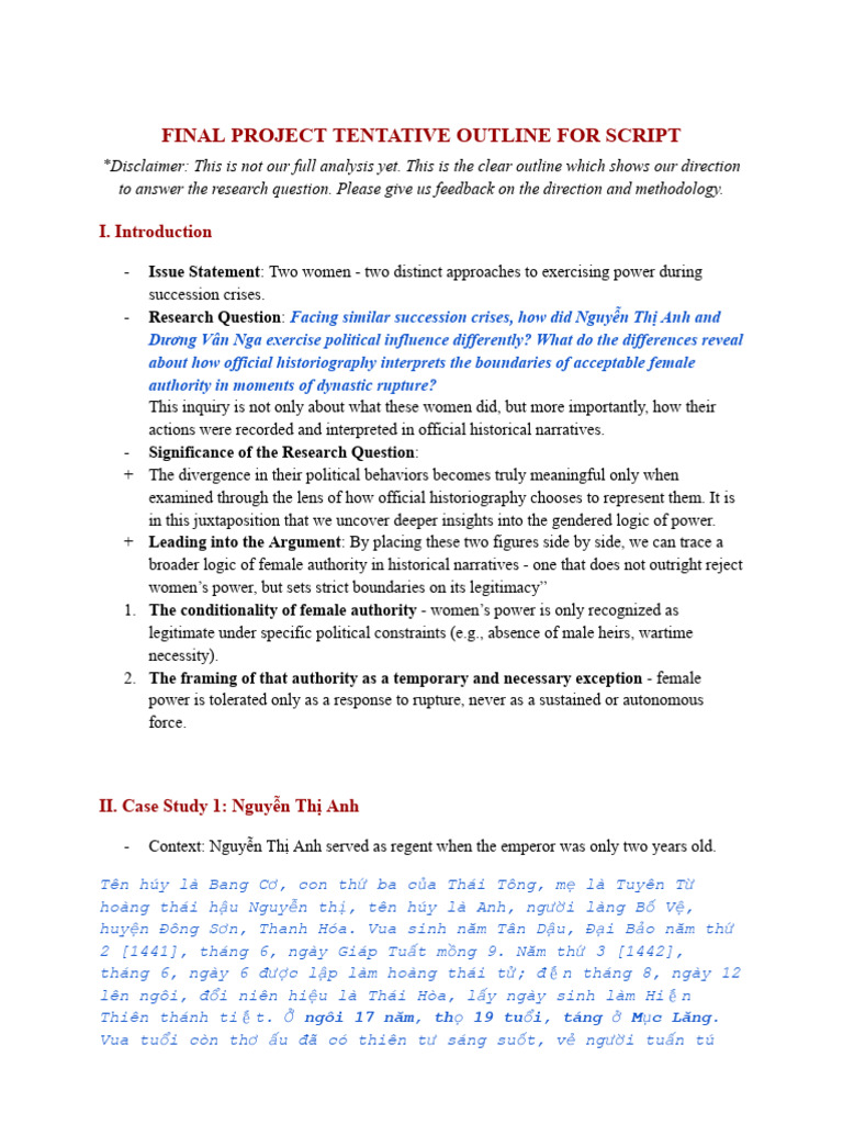 FINAL PROJECT TENTATIVE OUTLINE - Group 2.8 | PDF