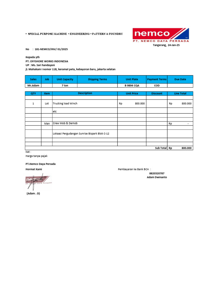 Invoice Trucking Java | PDF
