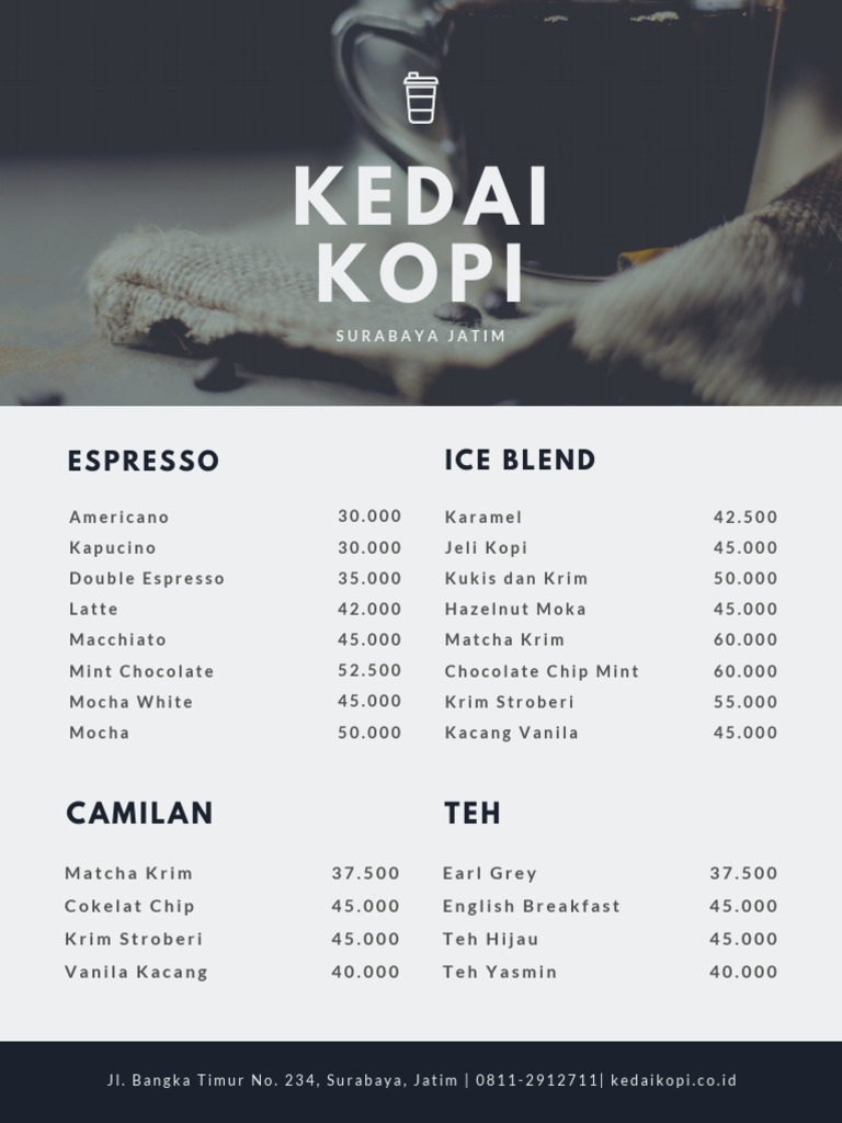 Abu-Abu Hitam Kopi Minuman Menu - 20231214 - 013844 - 0000 | PDF