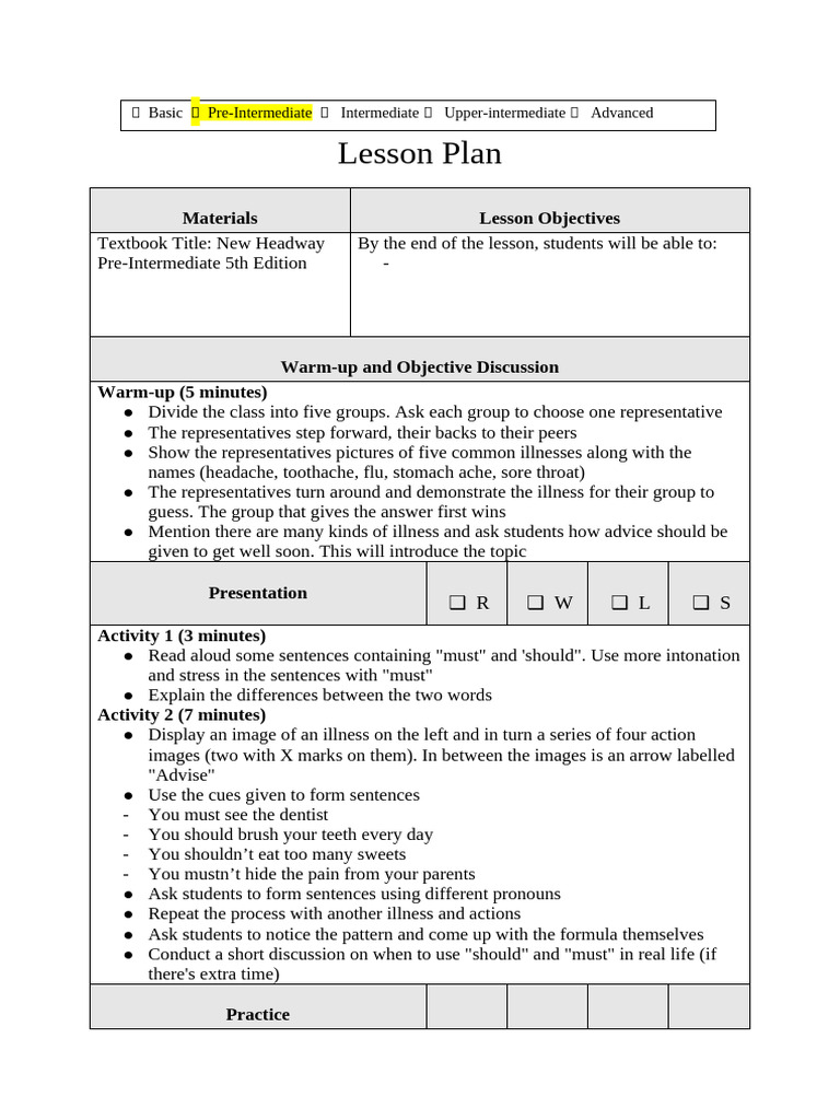 Brief Lesson Plan For Homework | PDF | Cognitive Science | Cognition