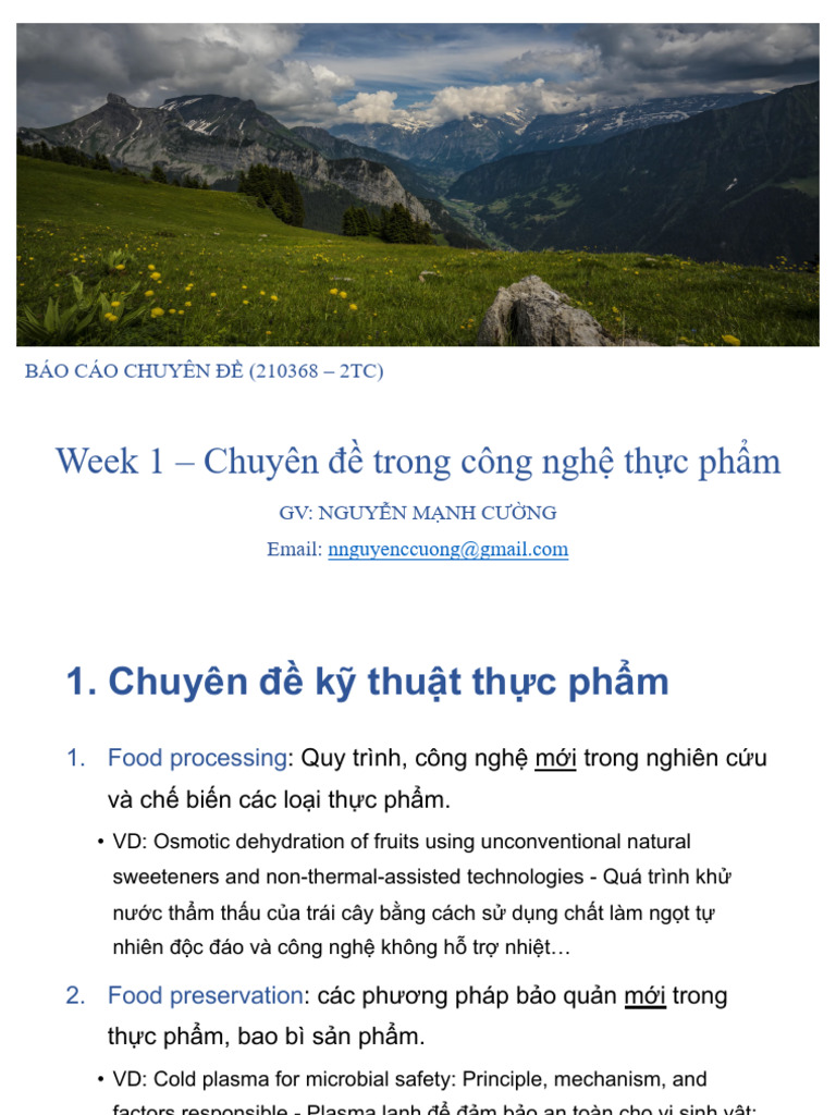 W1. 1.2 - Chuyên Đề Trong CNTP | PDF