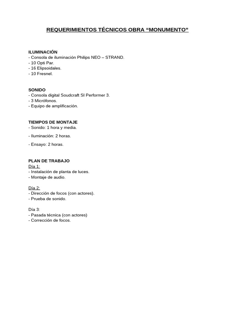 Formato Requerimientos Técnicos (Rellenar) | PDF