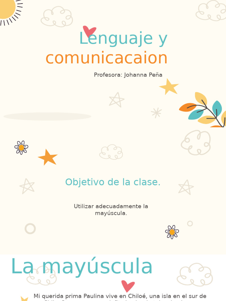 Clase de Lenguaje (El Uso de La Mayuscula) | PDF
