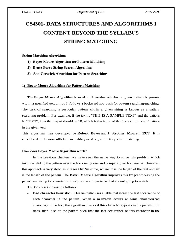 DSA String Matching - Part 3 | PDF | String (Computer Science) | Computer Science