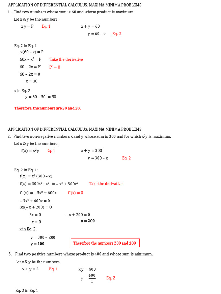 LECTURE 14 - Application of Derivatives - Maxima Minima - 1-8 | PDF | Analysis | Applied Mathematics