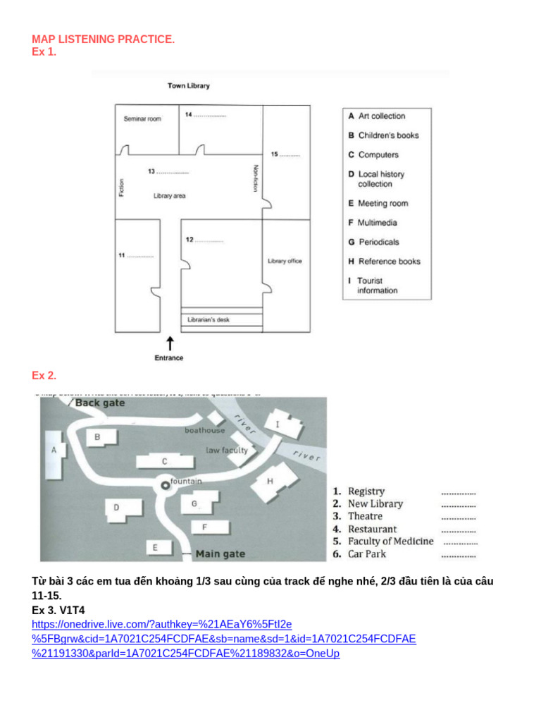 Map Listening Practice | PDF