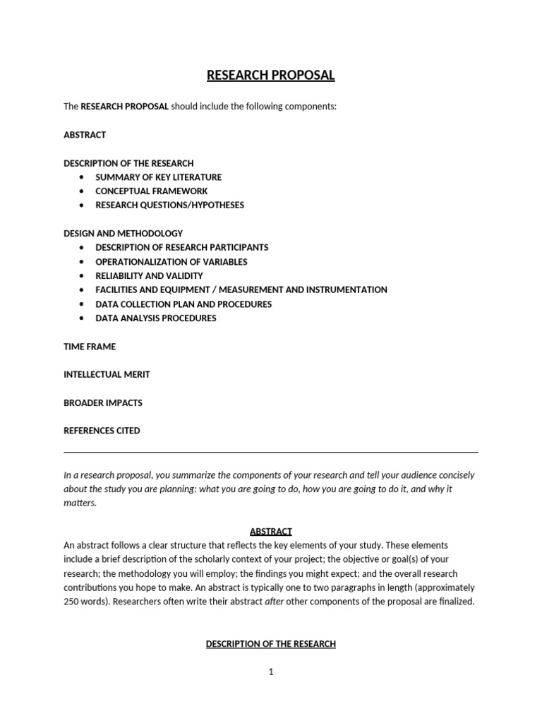 Research Proposal - Rev. 8.2019 | PDF | Validity (Statistics) | Hypothesis