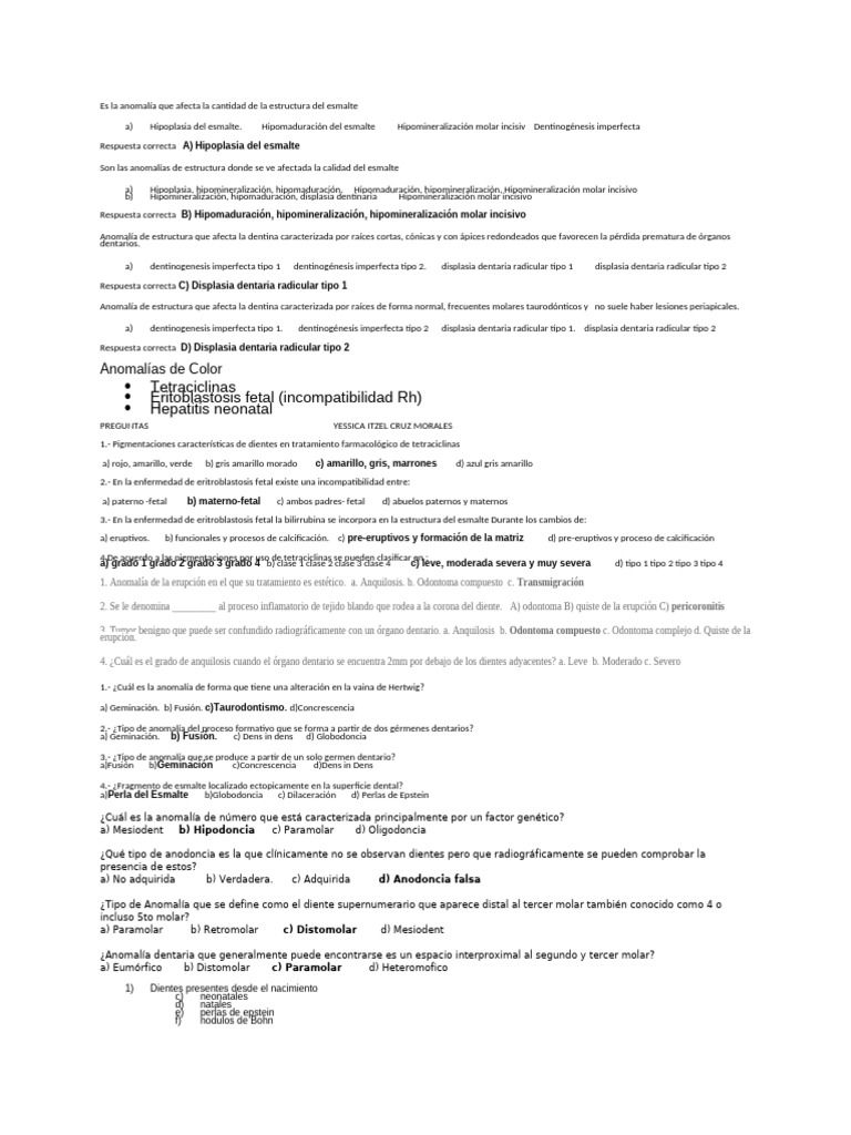 Preguntas 123 | PDF | Odontología | Especialidades Medicas