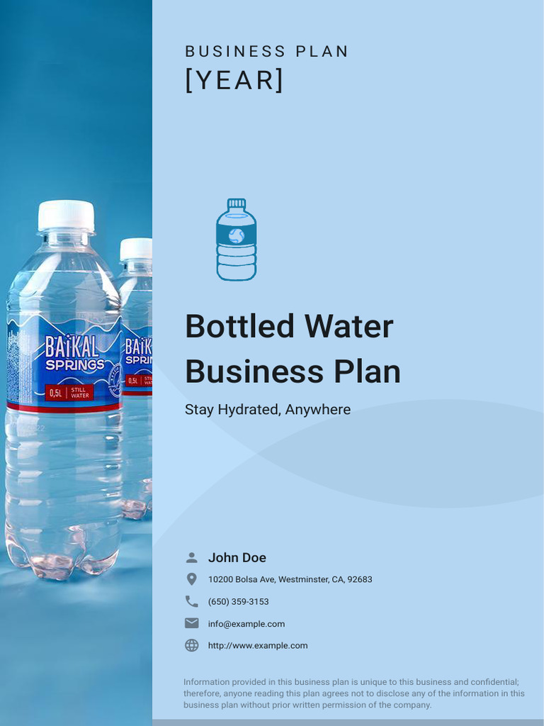 Bottled Water Business Plan Overview | PDF | Marketing | Marketing Strategy