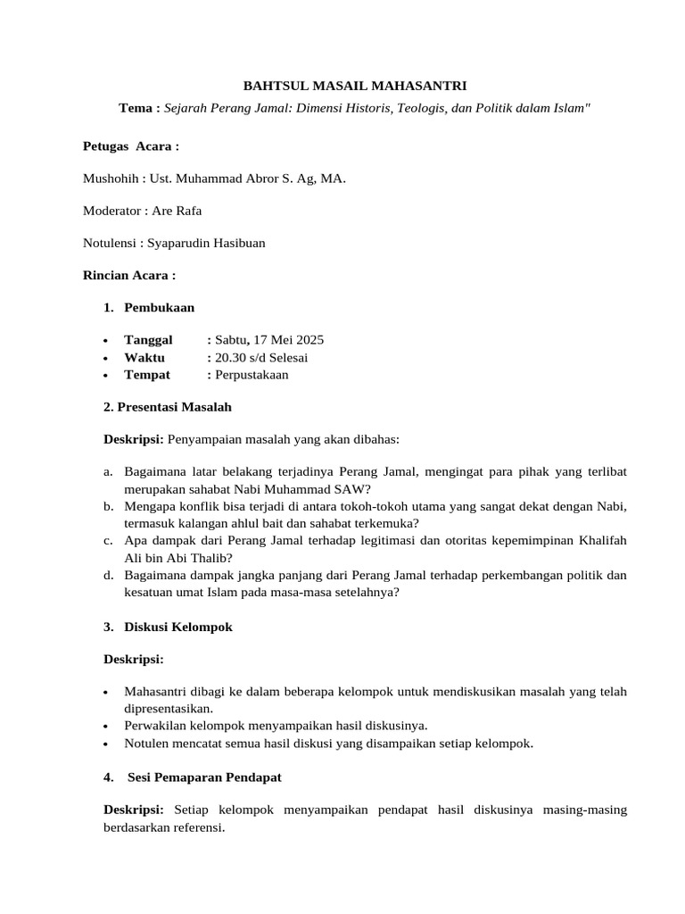 Sejarah Perang Jamal dalam Islam | PDF
