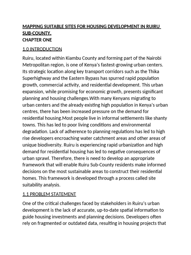 Ruiru Housing Development Site Analysis | PDF | Nairobi | Sustainability