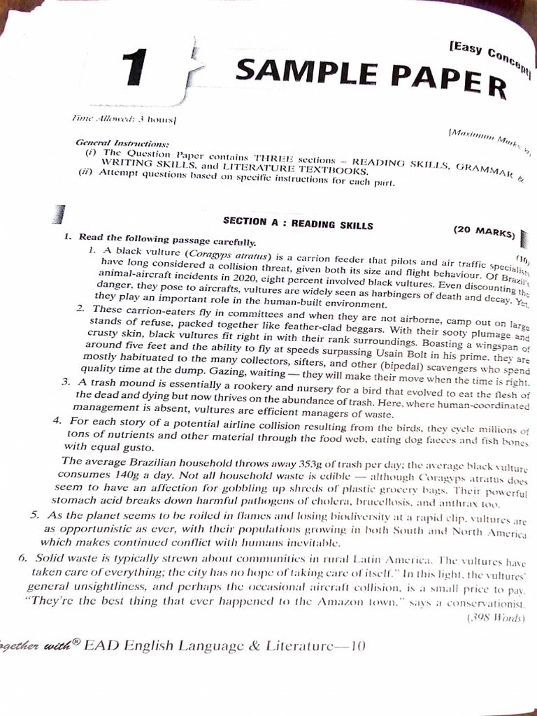 EAD English Sample papers | PDF