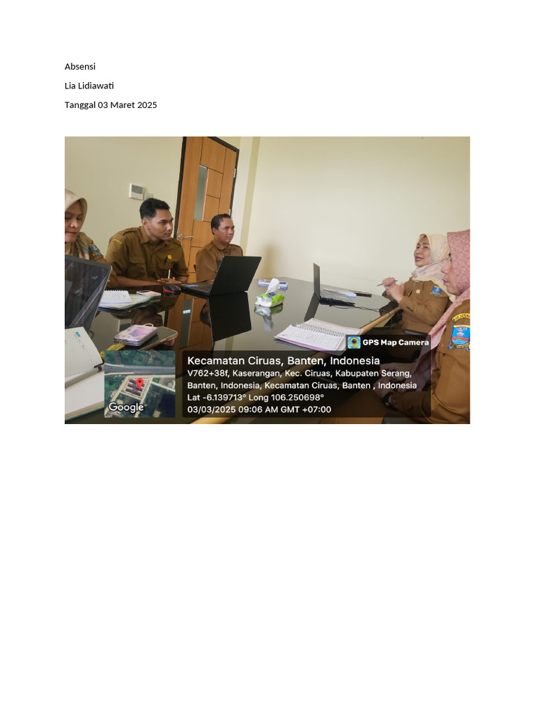 Absensi Lia Lidiawati Tanggal 03 Maret 2025 | PDF