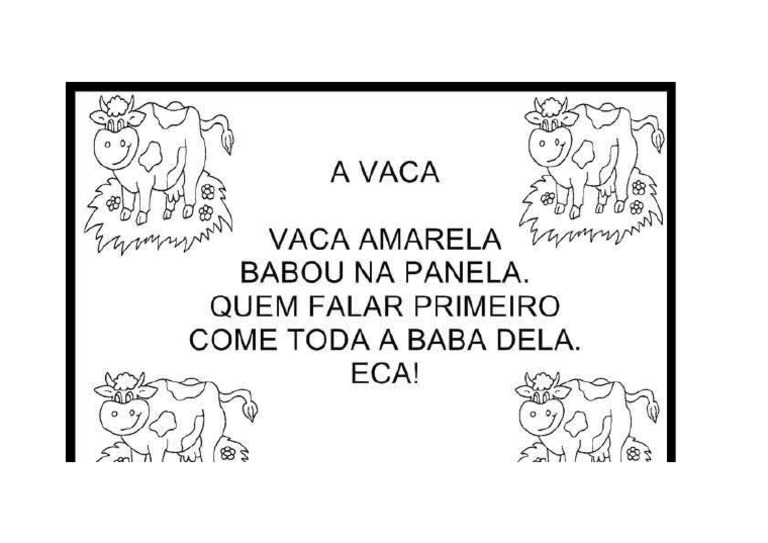 PARLENDA VACA AMARELA | PDF