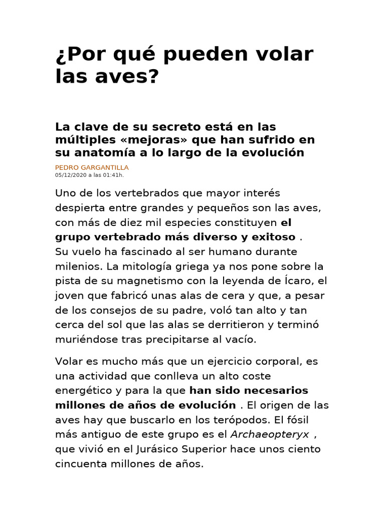 Anatomía del vuelo en aves | PDF | Músculo | Aves