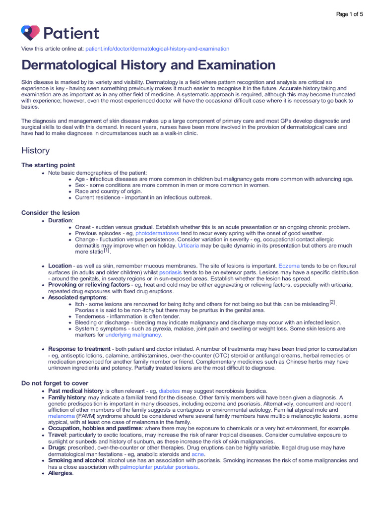 dermatologyclinicalexamination | PDF | Psoriasis | Biopsy