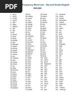 2nd Grade High Frequency Word List (Wonders) | PDF