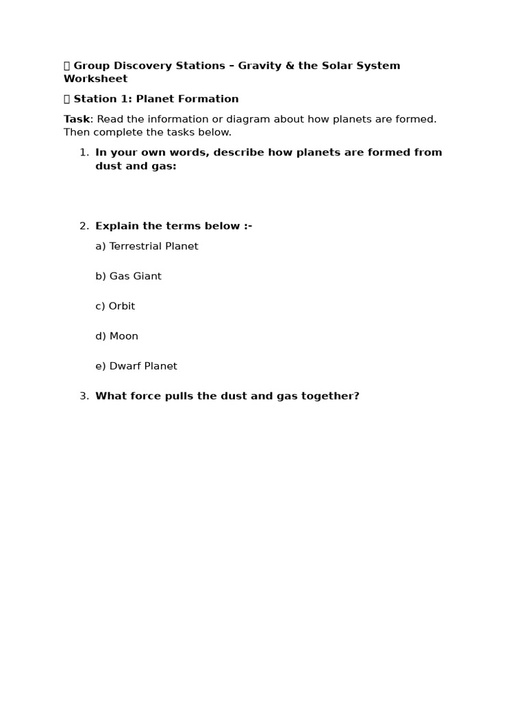 Group Discovery Stations Worksheet | PDF