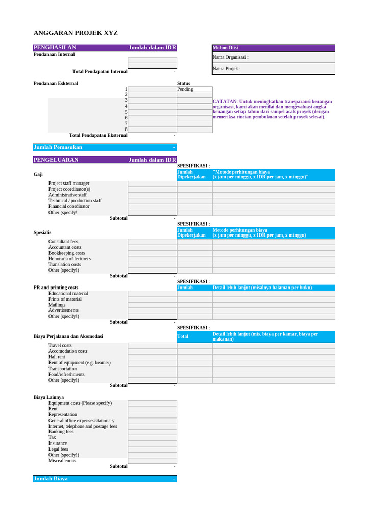 Template 12 Project Budgeting | PDF