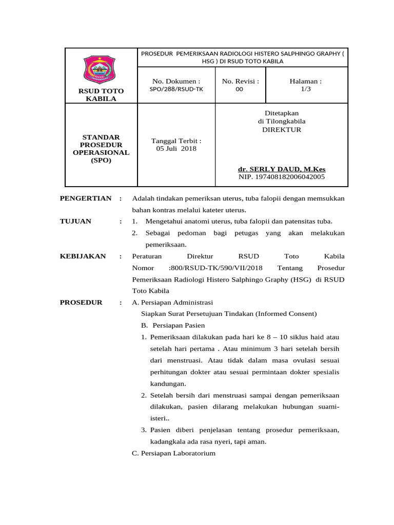Pemeriksaan (HSG) | PDF