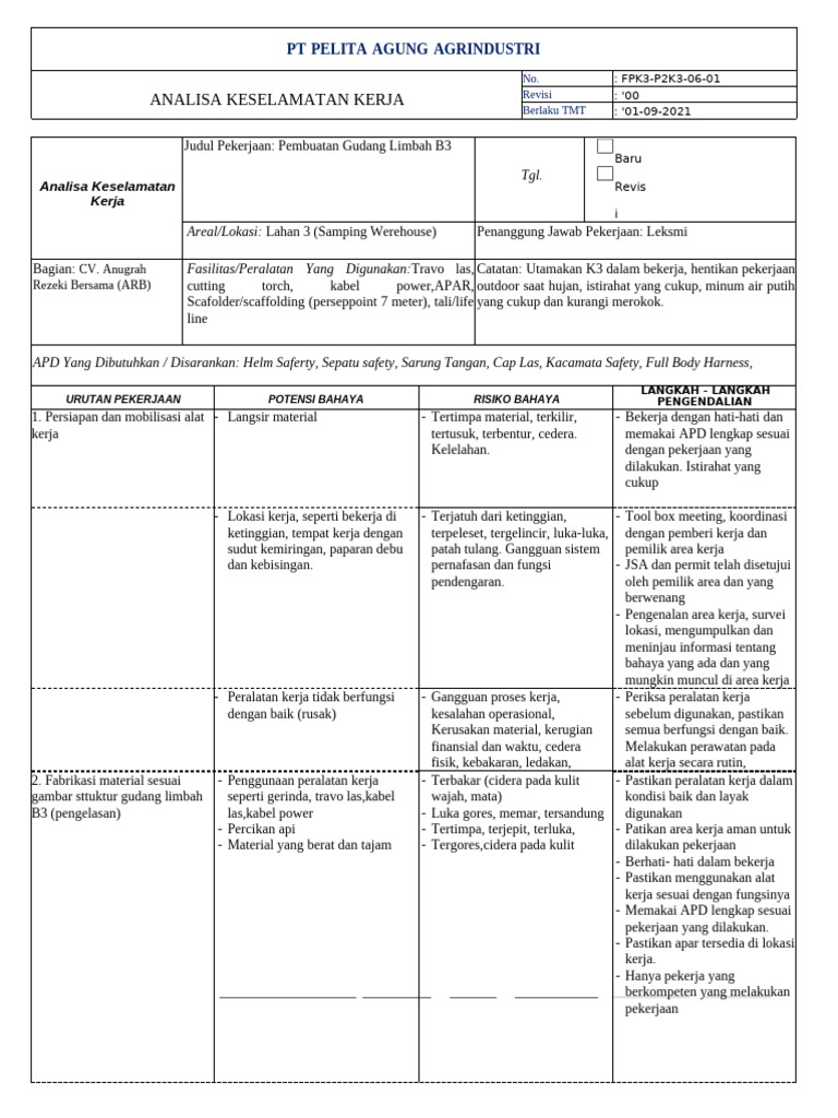 Jsea Gudang Limbah B3 | PDF