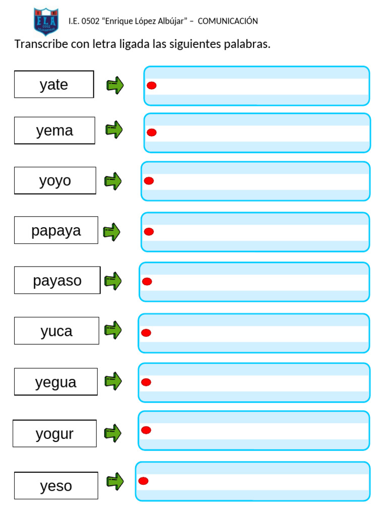 Escribe palabras en letra ligada | PDF