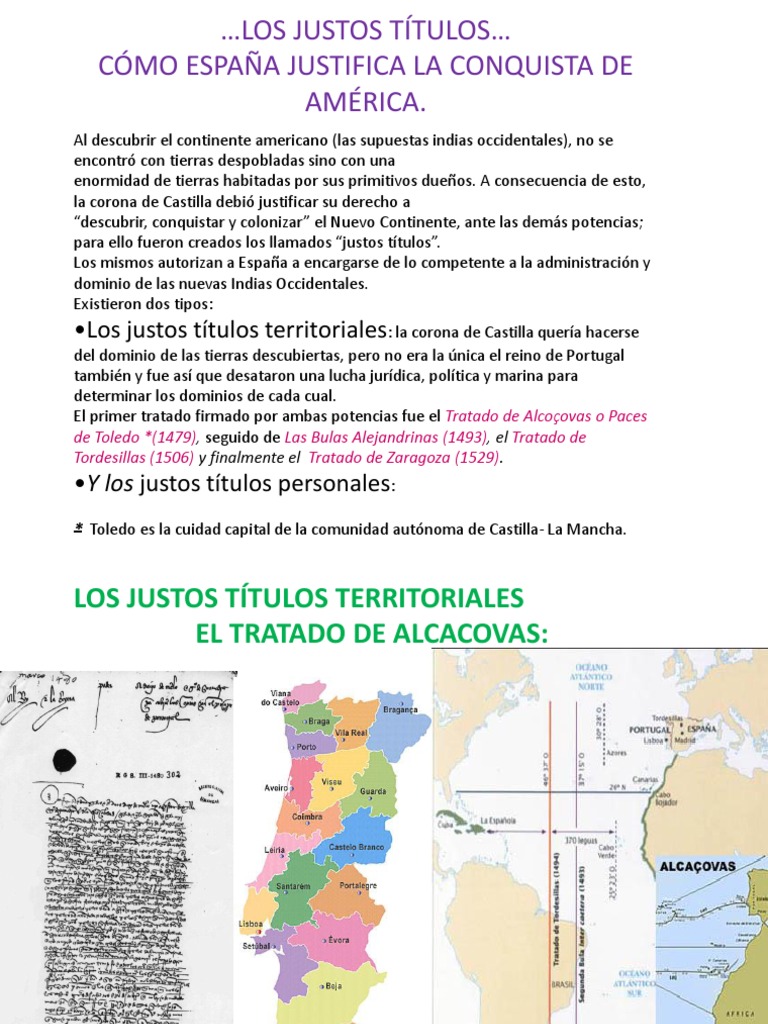 Los Justos Titulos Diapositiva | PDF | Colonización de las Americas ...