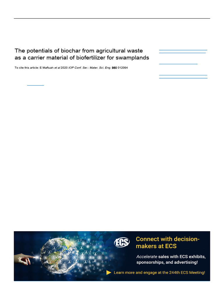Biochar A Carrier Matterial | PDF | Soil | Decomposition