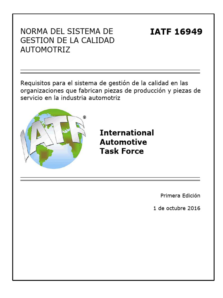 Norma IATF 16949: Calidad Automotriz | PDF | Gestión de la calidad ...