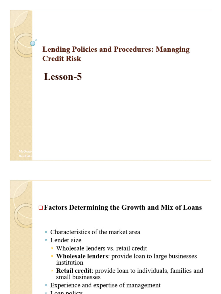 Chapter 5 Credit Management | PDF | Loans | Banks