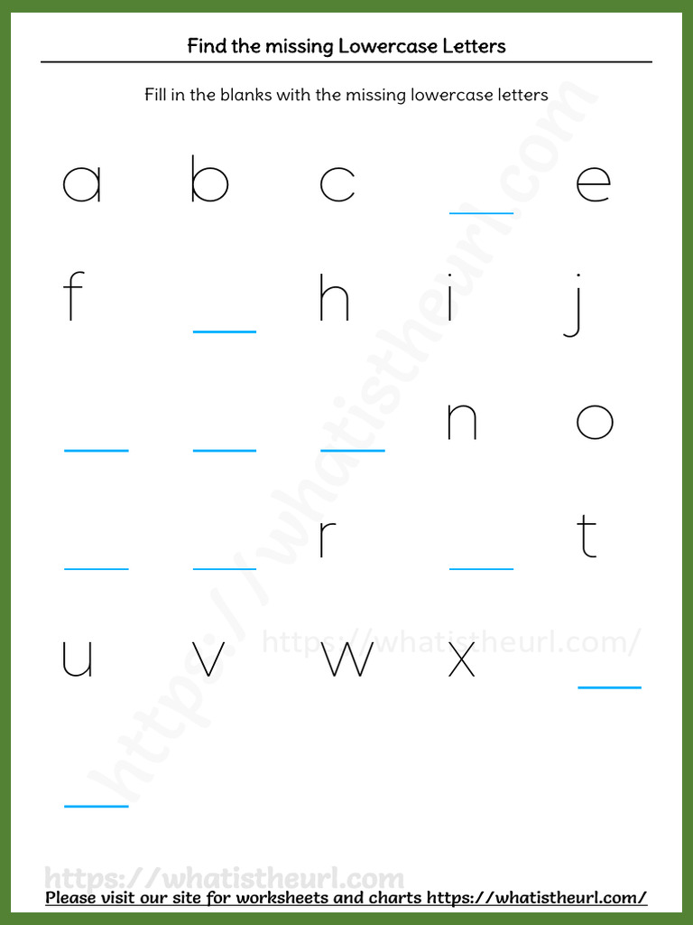 Find The Missing Lowercase Alphabet Letters Worksheet 2 | PDF