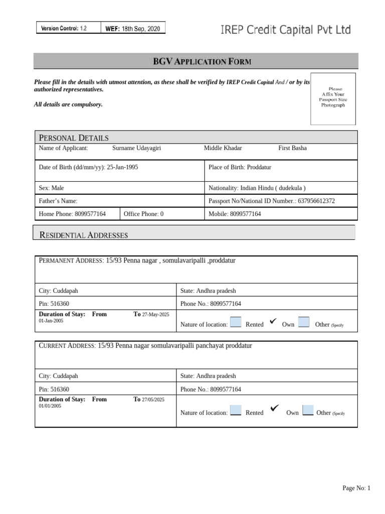 Document For Udayagiri Khadar Basha | PDF | Identity Document | Business