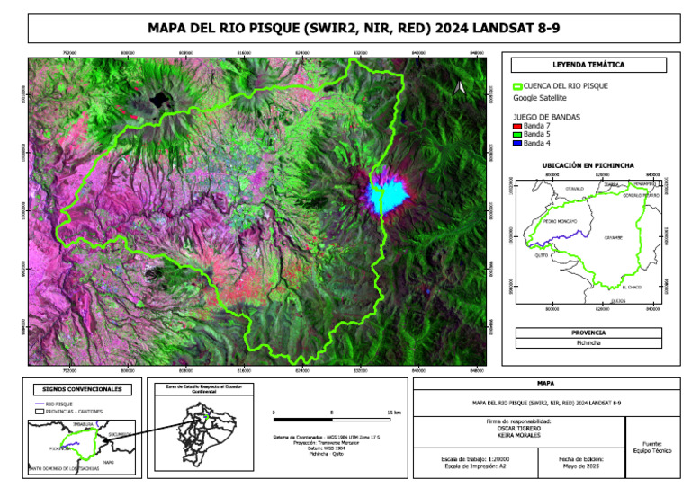 Mapa Del Del Rio Pisque Swir2 Nir Red-2024 | PDF