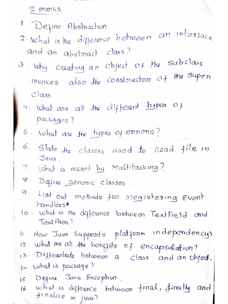 Oops Important Questions | PDF