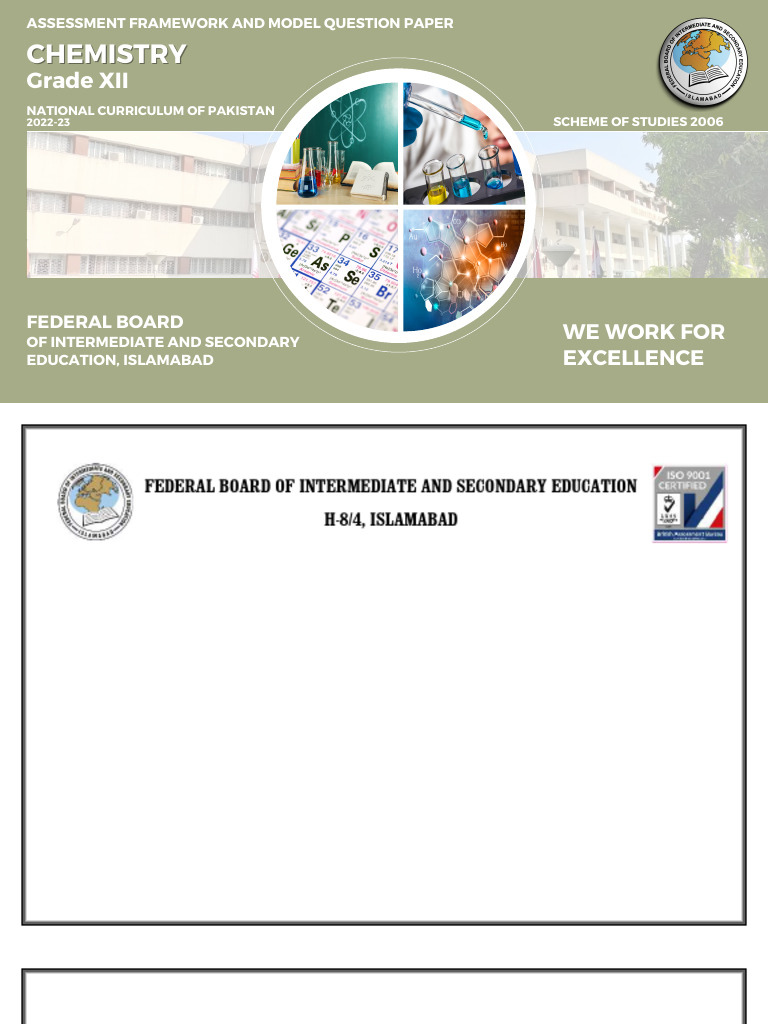 Final Assessment Framework + Model Question Paper Chemistry HSSC-II ...