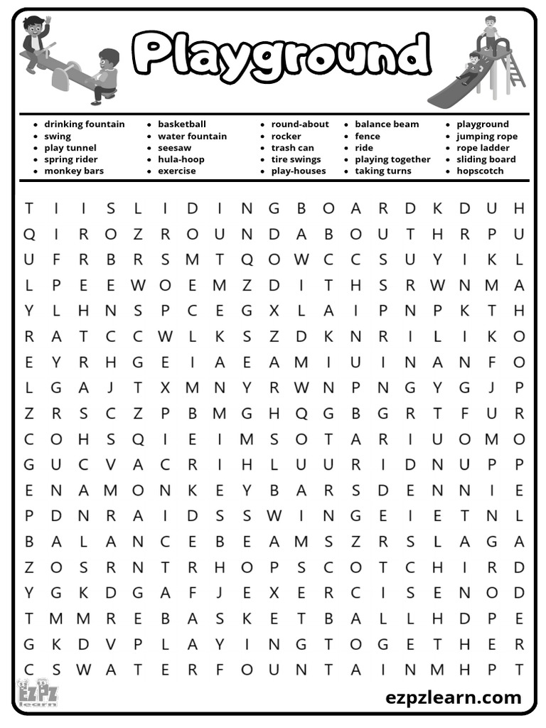 69 Playground Word Search 30 Words | PDF