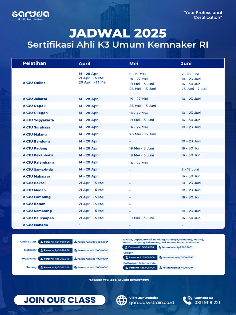 Kalender Training 2025 - PT Garuda Systrain Interindo-1 | PDF