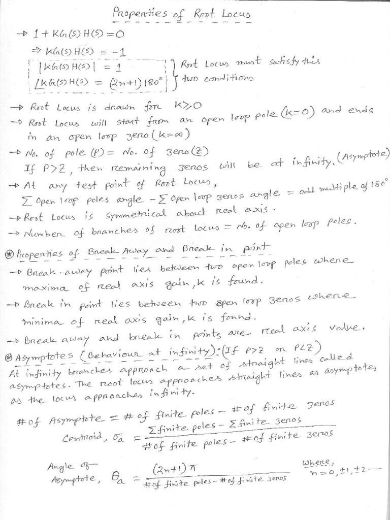 Important Properties of Root Locus - v2 | PDF