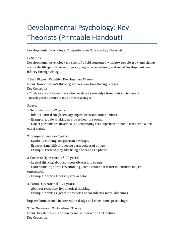 Developmental_Psychology_Handout | PDF