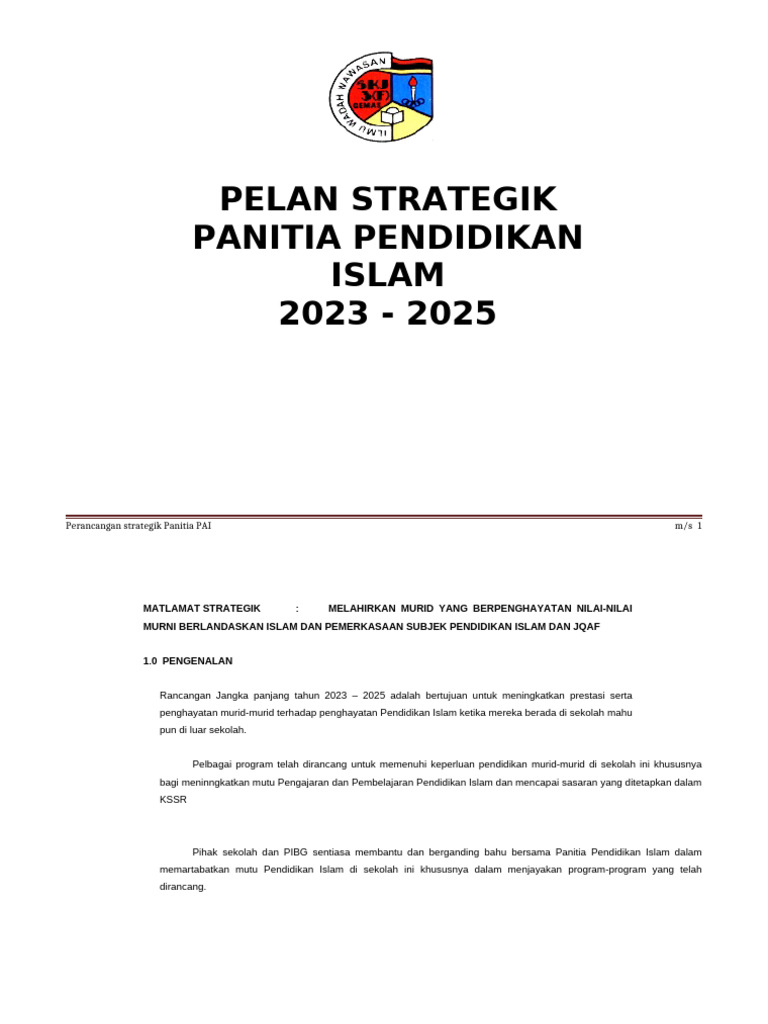 Pelan Strategik 2023-2025 | PDF