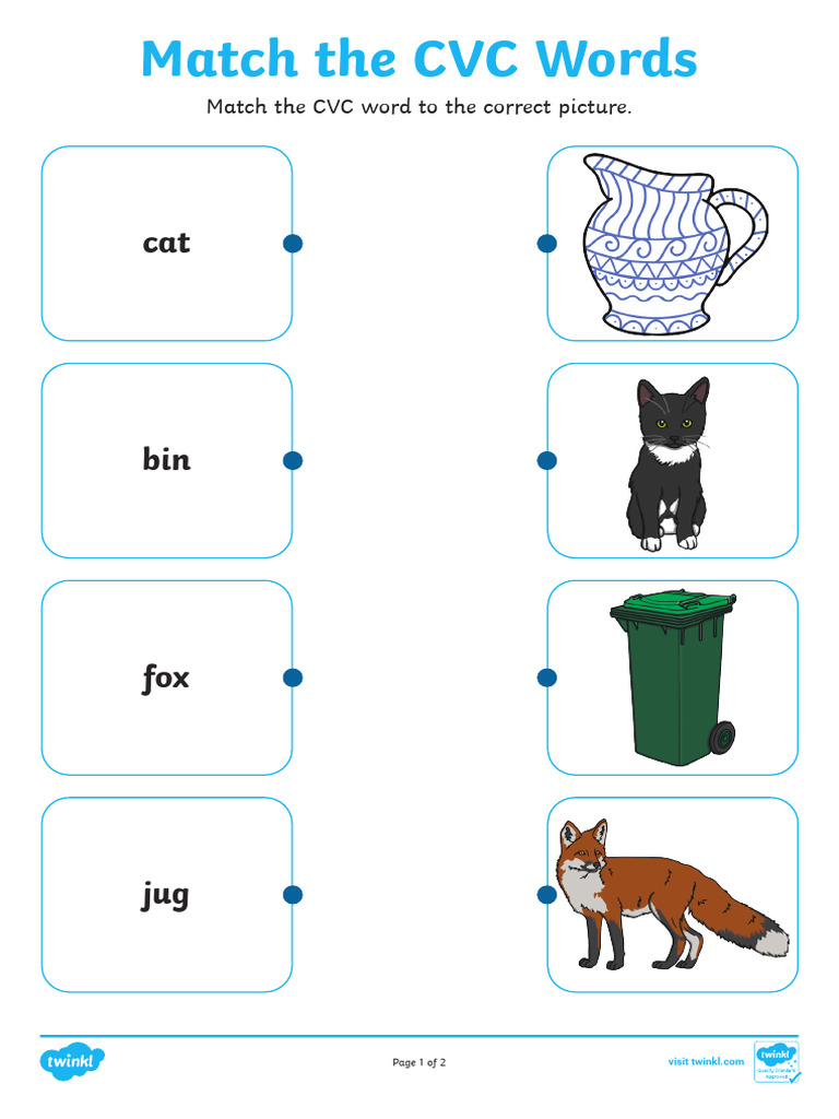 CVC Words Matching Activity | PDF