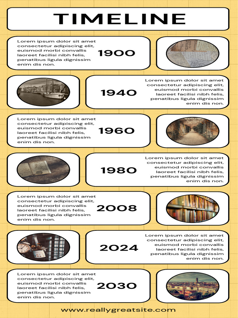 Yellow Modern History Timeline Infographic | PDF