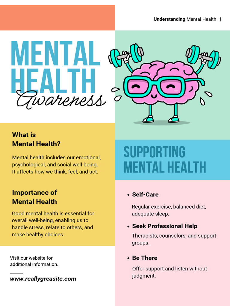 Colorful Geometric Mental Health Infographic Poster | PDF